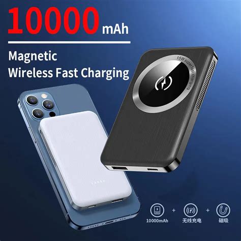 미니 휴대용 대용량 충전기 무선 고속 충전 외장 배터리 팩 10000mah 마그네틱 파워 뱅크 아이폰 12 13
