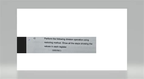 Answered Perform The Following Division Bartleby