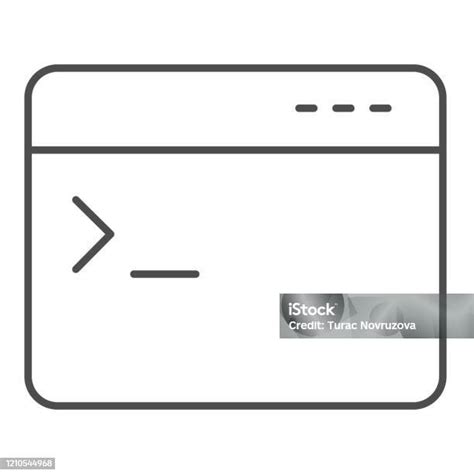 程式主控台細線圖示應用命令輸入視窗符號輪廓樣式象形圖在白色背景用於移動概念和 Web 設計的瀏覽器專案符號向量圖形向量圖形及更多編碼圖片