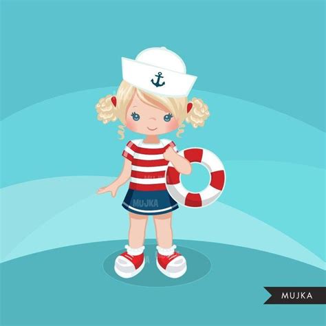 Sailor Girl Nautical Clipart Sailor Clipart Girl In Stripes Sailor Theme Clip Art Sailor