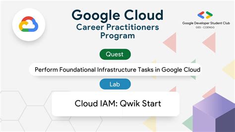 Cloud IAM Qwik Start Google Cloud Career Practitioner GDSC GES COENGG YouTube