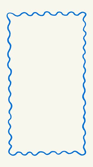 소셜 네트워크에 대한 파도가 있는 파란색 프레임 출판물 이야기 초대장 메뉴 편지지 엽서 디자인 배경 흰색 배경의 미니멀리스트 프레임 템플릿 0명에 대한 스톡 벡터 아트 및