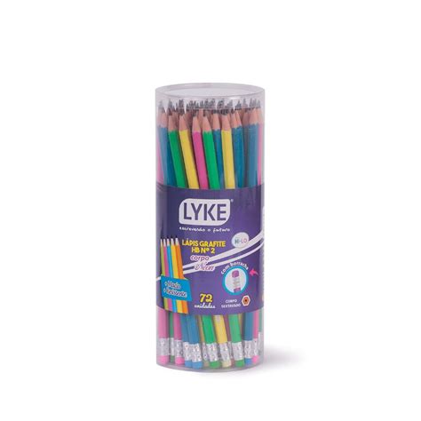 Lápis Preto Grafite Hb2 Neon Com Borracha Shopee Brasil