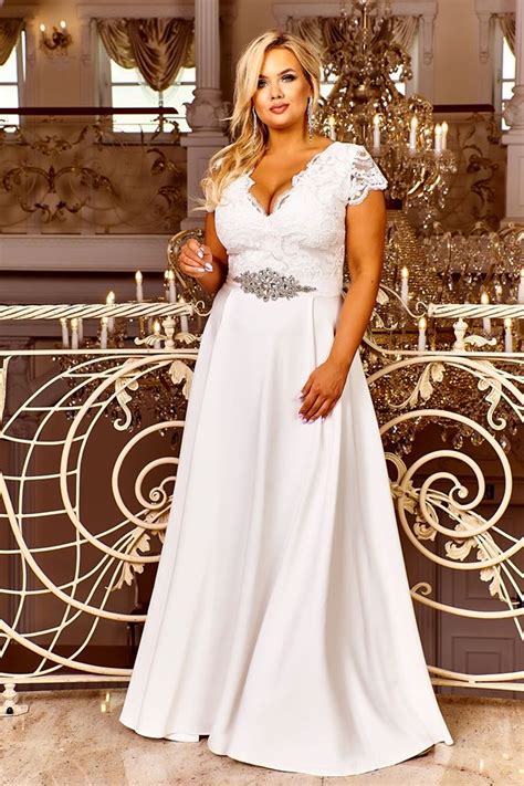 CRYSTAL BIAŁA SUKNIA ŚLUBNA PLUS SIZE R 44 54 Sklep internetowy