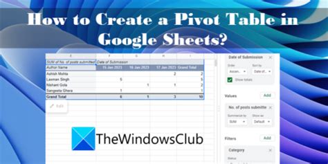 How To Create A Pivot Table In Google Sheets