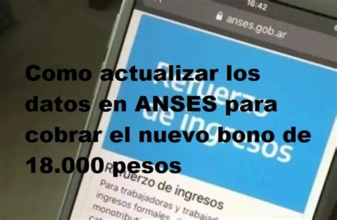 Como Actualizar Los Datos En ANSES Para Cobrar El Nuevo Bono De 18000