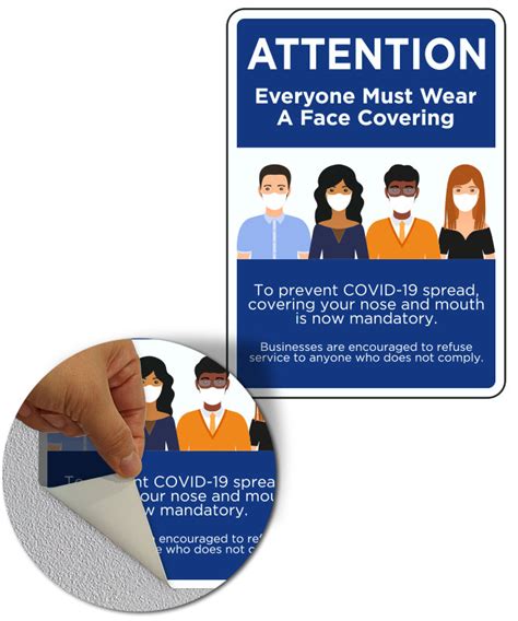 Attention Everyone Must Wear A Face Covering Sign D6522 By