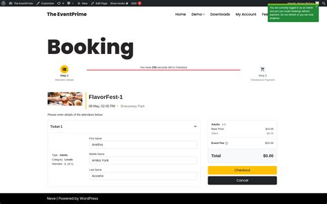 Admin Attendee Bookings EventPrime