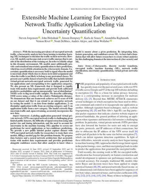 Extensible Machine Learning For Encrypted Network Traffic Application