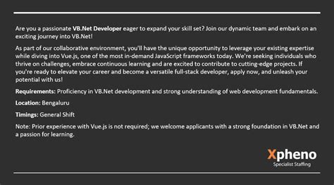 Anola Dsouza On Linkedin Vbnet Developer Hiringnow Xphenojobs