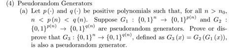 Solved Pseudorandom Generators A Let P And Q Be Chegg