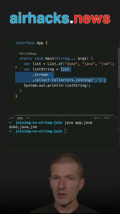 From Collectorsjoining To Stringjoin Java Shorts Coding Airhacks