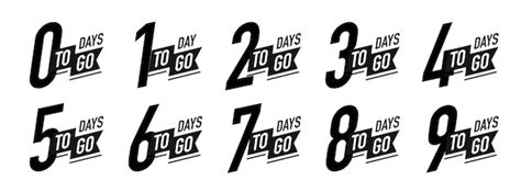 Premium Vector Days To Go Timer Vector Label Set Color Style