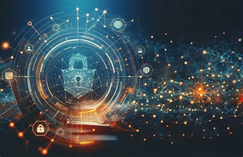 Internet Security System Concept Background Generative Ai Art Stock Illustration Illustration