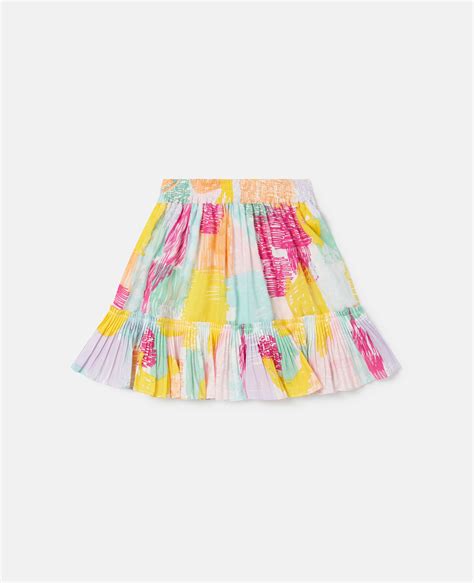 Women 멀티컬러 추상 두들 프린트 러플 스케이터 스커트 Stella Mccartney Kr