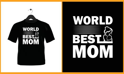 World Best Mom Typography Vector T Shirt Design 21958657 Vector Art