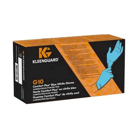 KLEENGUARD* G10 Comfort Plus Blue Nitrile Gloves 9.5"/ Size M-54187 ...
