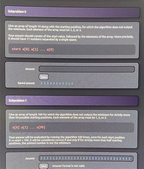Solved Subproblem 0Give An Array Of Length 10 Along With Chegg