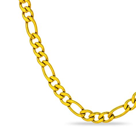 Figaro Chain Necklace Yellow Gold Nes Jewelry Touch Of Modern
