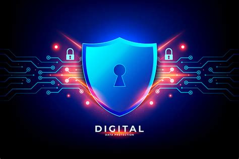Konsep Keamanan Siber Dan Privasi Untuk Melindungi Data Ikon Kunci Dan