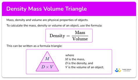 Density Mass Volume Triangle Math Steps Examples And More