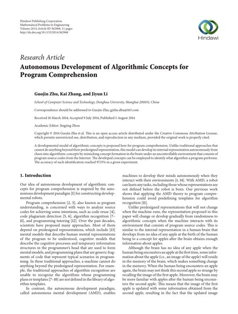 Pdf Autonomous Development Of Algorithmic Concepts For Program