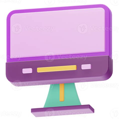 3D Render Computer Monitor Icon 17053185 PNG
