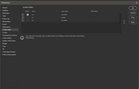 photoshop scratch disk list missing drives on wind adobe support