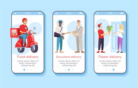 Express Delivery Service Onboarding Mobile App Screen Vector Template