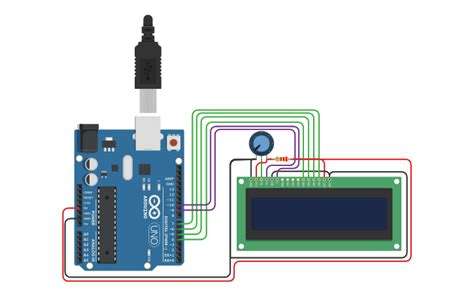 circuit design arduino lcd tinkercad