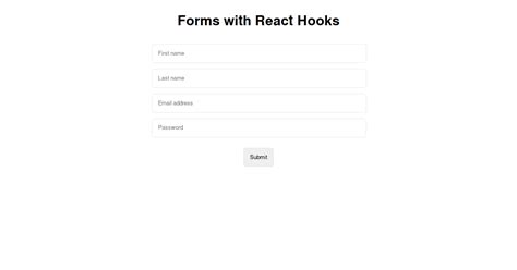 Forms With React Hooks Codesandbox