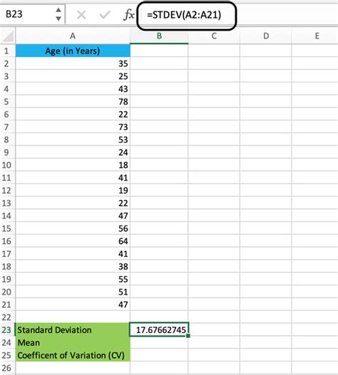 How To Calculate The Coefficient Of Variation In Excel Geeksforgeeks