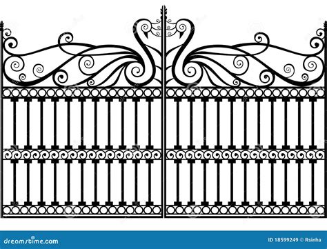 Wrought Iron Fence Or Gate Vector Eps Stock Vector Illustration Of Closeup Beautiful 18599249