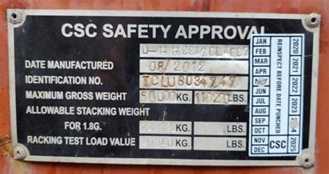 Container Seaworthiness CSC Plate Renewal Maritime Cargo Services Inc