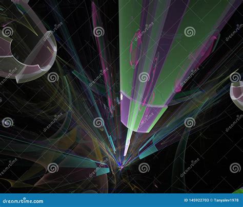 Abstract Digital Fractal Soft Vibrant Decorative Vibrant Design Ornament Stock Illustration