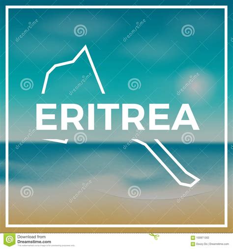 Eritrea Map Stylish Location Icon With Eritrea Map And Flag Cartoon