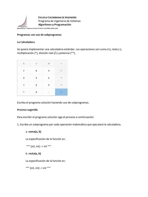 Ejercicio Calculadora Subp Pdf