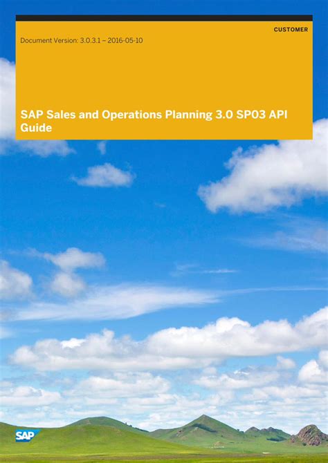 Pdf Sap Sales And Operations Planning 3 0 Sp03 Api Guide Overview The