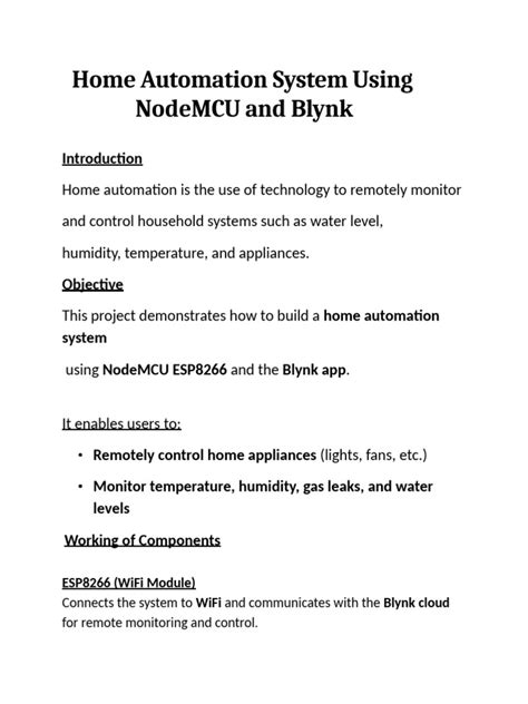 Home Automation System Using Pdf Home Automation Automation
