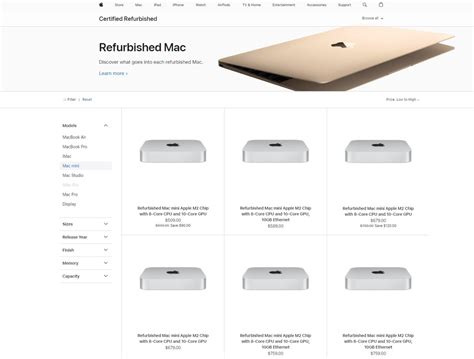 Refurbished M Mac Mini Models Now Available On Apples Website With