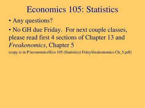 Ppt Economics 105 Statistics Powerpoint Presentation Free Download