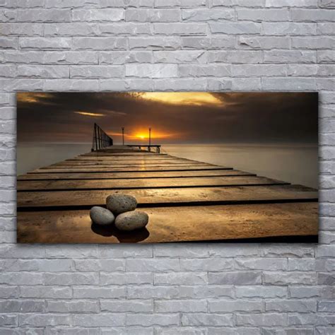 IMAGE SUR VERRE Tableau Impression 120x60 Architecture Pierres Pont EUR