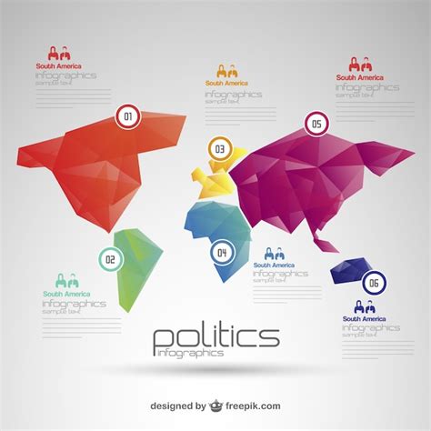 Free Vector Polygonal World Map Infographic