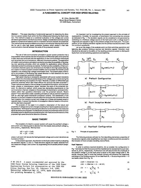 A Fundamental Concept For High Speed Relaying Pdf Waves Electrical Impedance