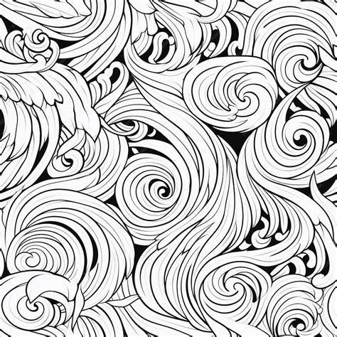 Premium Photo A Black And White Drawing Of A Swirly Pattern Generative Ai