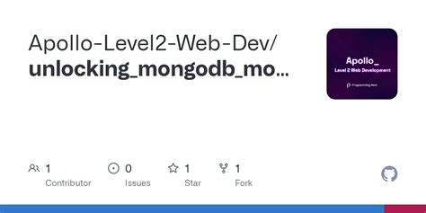 github apollo level2 web dev unlocking mongodb modular pattern