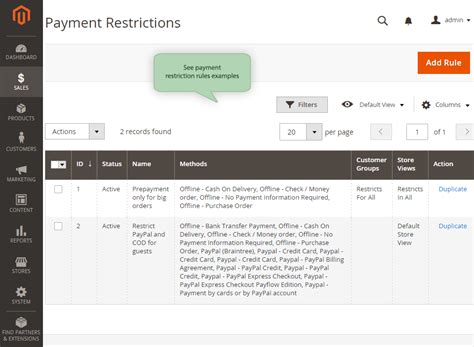 Magento 2 Payment Restrictions Extension Restrict Payment Method Per