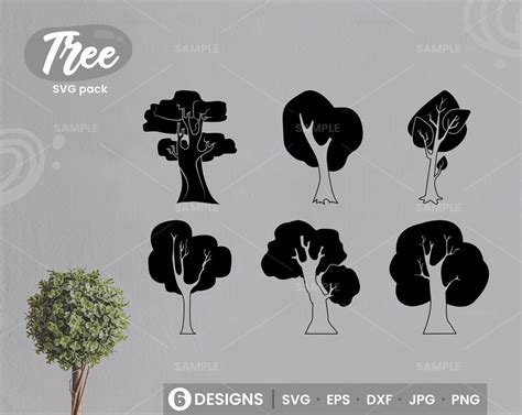 Tree SVG Pack Tree SVG Tree Clipart Vector Cut File For Cricut Silhouette Png Digital