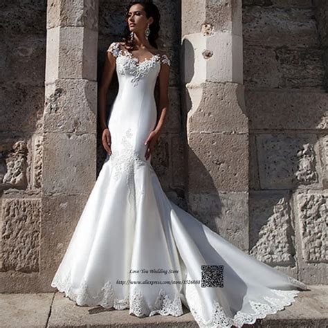 African Civil Wedding Dress Mermaid Vestido De Noiva Sereia Cap Sleeve