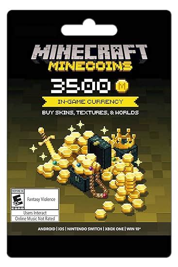 Minecraft Minecoin Pack 3500 Coins T Card No Cd Dvd Video Games